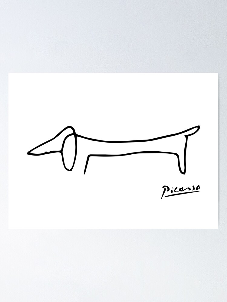 "Pablo Picasso Dog (Lump) Artwork, Sketch Reproduction" Poster by ...