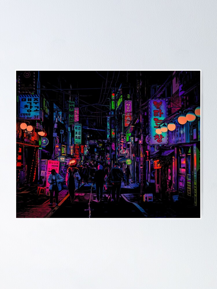 "Seoul neon signs" Poster for Sale by adjacent-future | Redbubble