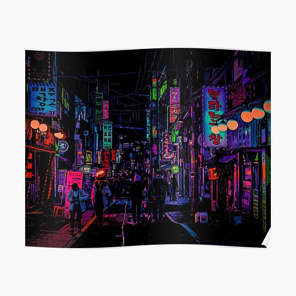 "Seoul neon signs" Poster for Sale by adjacent-future | Redbubble