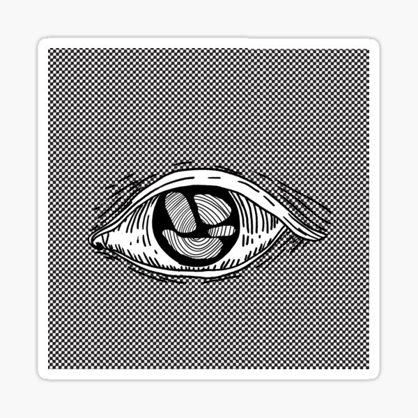 "trippy psychedelic eye minimalist black and white" Sticker by ...