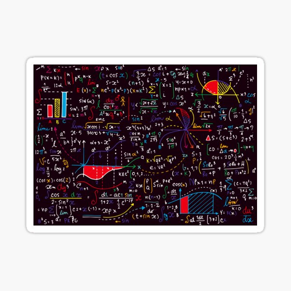 "Colorful Math Formulas" Sticker for Sale by BluePlanet | Redbubble