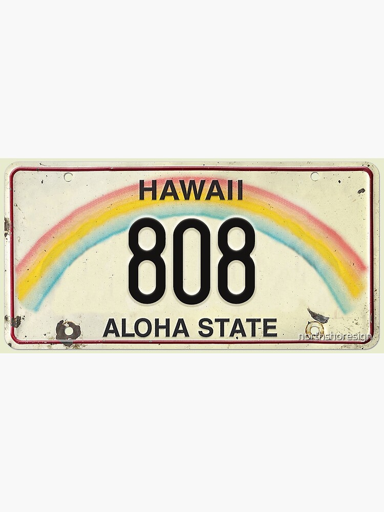 "Vintage Hawaii License Plate 808" Poster by northshoresign | Redbubble