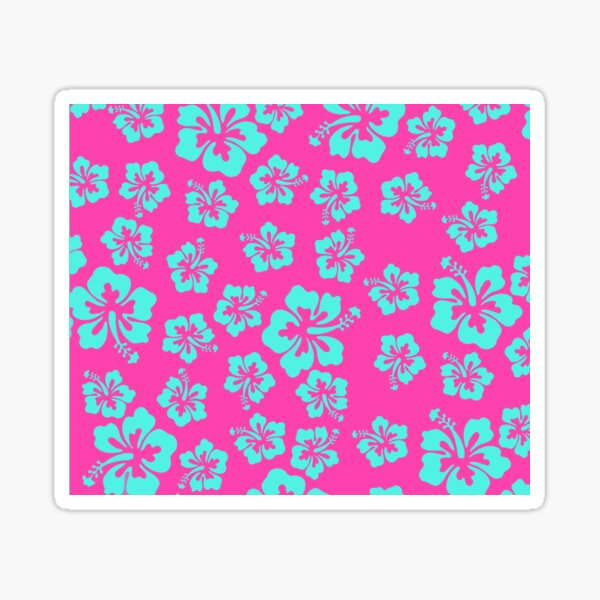 "Bright Aqua blue pink Hibiscus Hawaiian Flower Aloha" Sticker for Sale ...