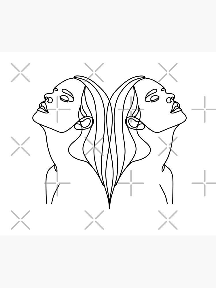 "Gemini horoscope sign, zodiac symbol, two girls face , twins women ...