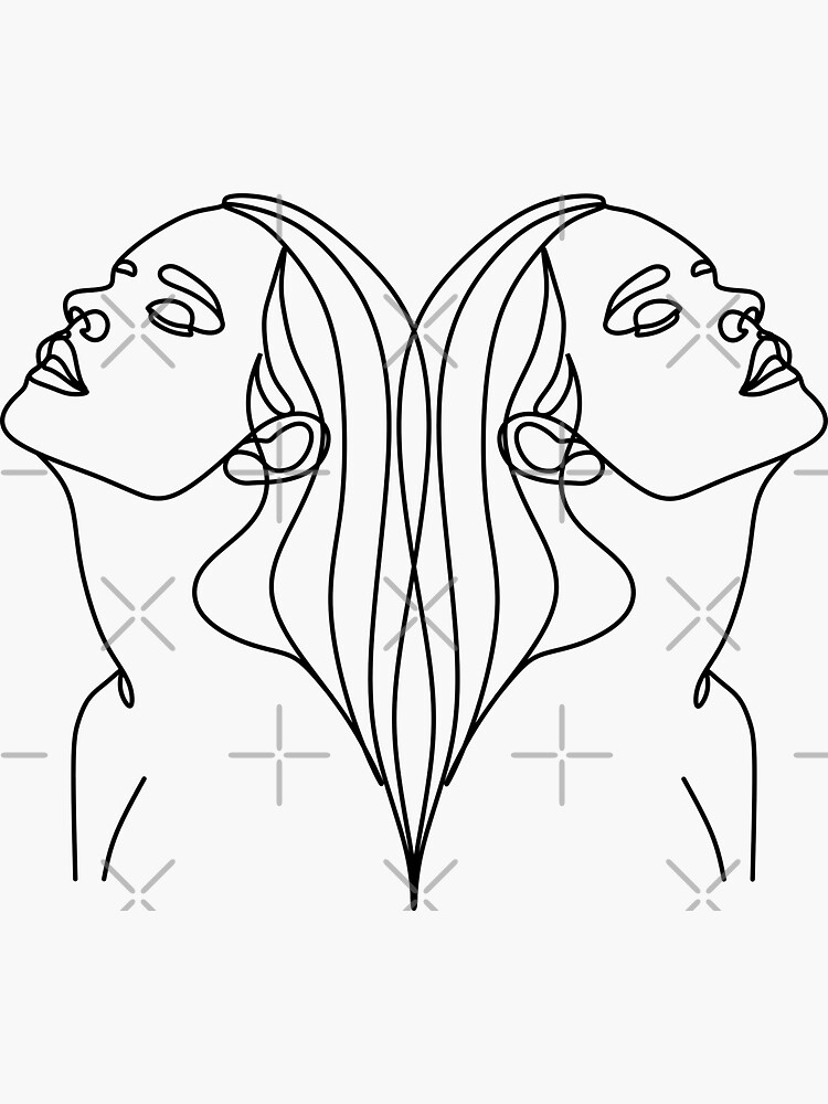 "Gemini horoscope sign, zodiac symbol, two girls face , twins women ...