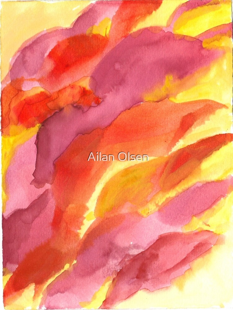"Red, Orange and Yellow Abstract" by Ailan Olsen | Redbubble