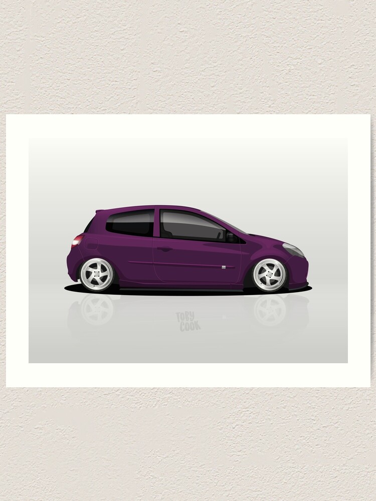 "Purple Mk3 Clio | Rotiforms | Airride" Art Print by Tobycook-AI ...