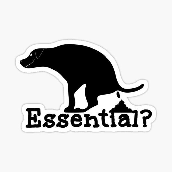 "Essential Pooping Dog" Sticker for Sale by Willyboy16 | Redbubble