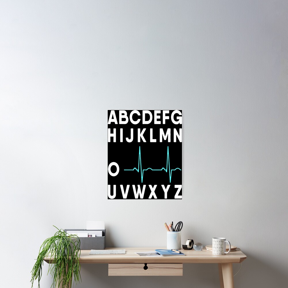 "EKG Alphabet Heartbeat Line Doctor Kardiologie Geschenk" Poster von ...