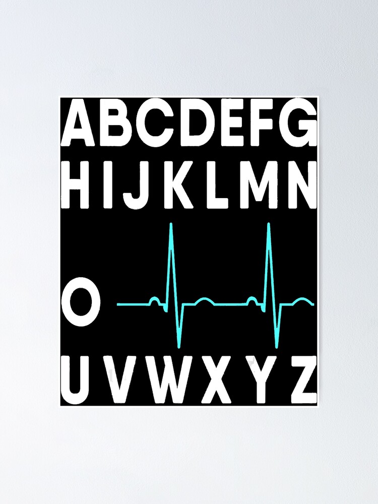 "EKG Alphabet Heartbeat Line Doctor Kardiologie Geschenk" Poster von ...