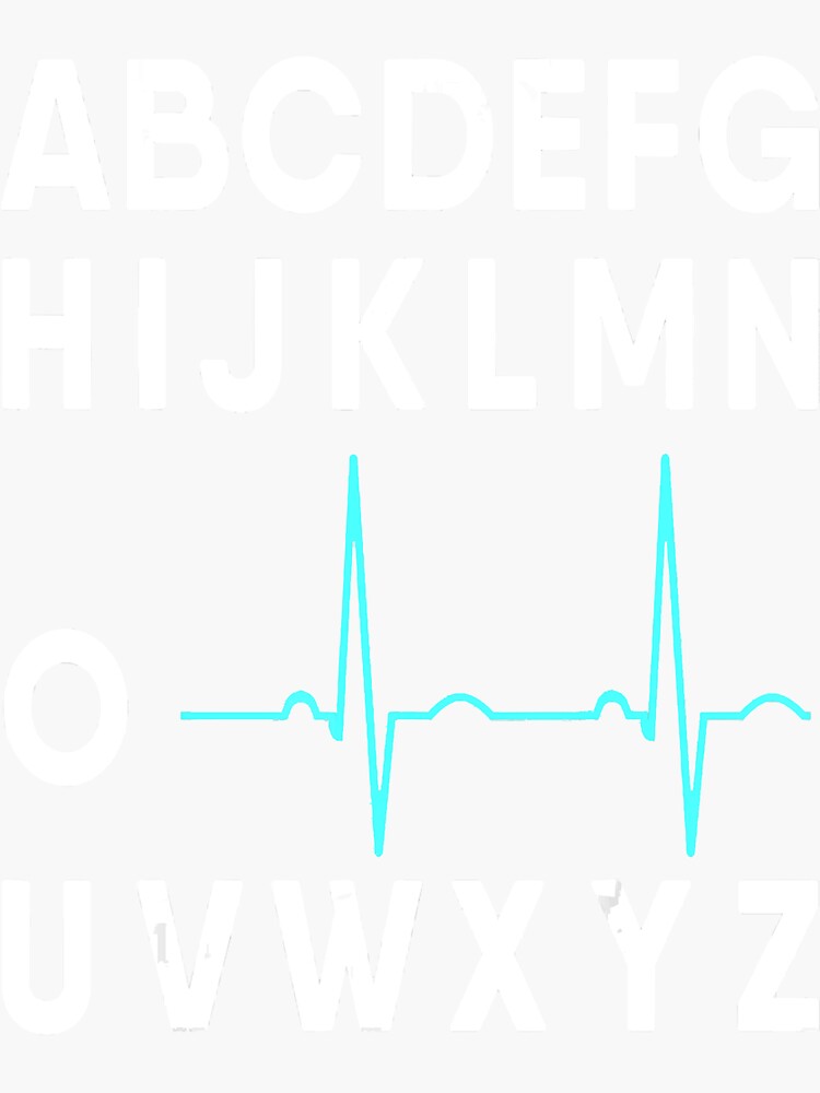 "EKG Alphabet Heartbeat Line Doctor Cardiology Gift" Sticker by ...
