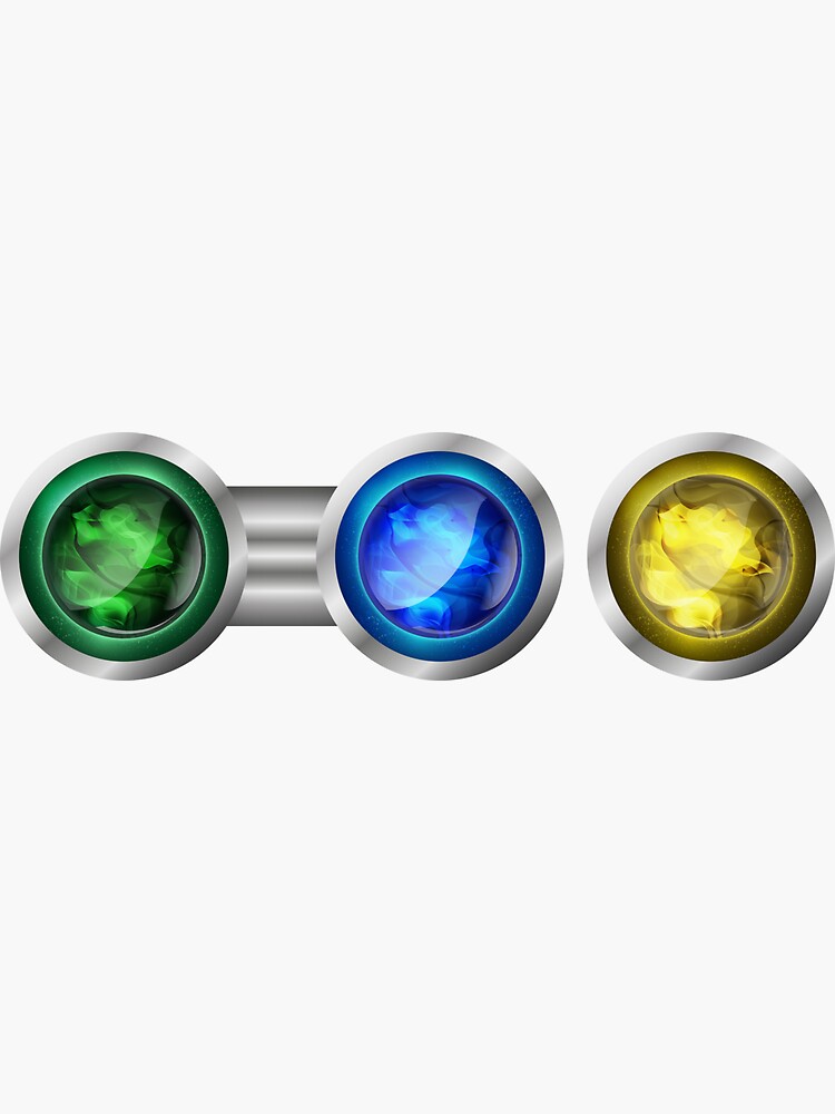 "FF7 - Slotted Magic & Support Materia + Command Materia" Sticker for ...