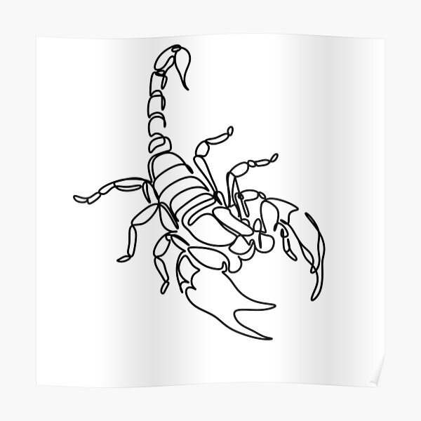 "Zodiac sign Scorpio. One line. Vector illustration in the style of ...