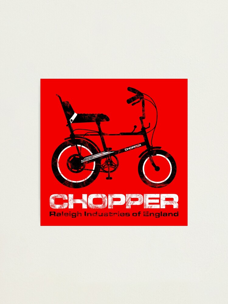"Red Raleigh Chopper - Distressed print design - for mid colour choices ...