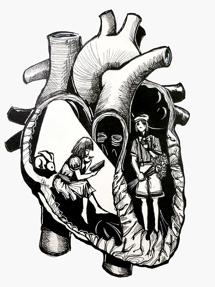 ""Secret Heart" doodle illustration" Sticker for Sale by Rabbit-Bandit ...