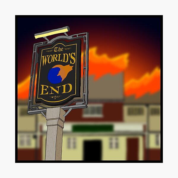 "The Worlds End Pub Sign Logo" Photographic Print by acuvard | Redbubble