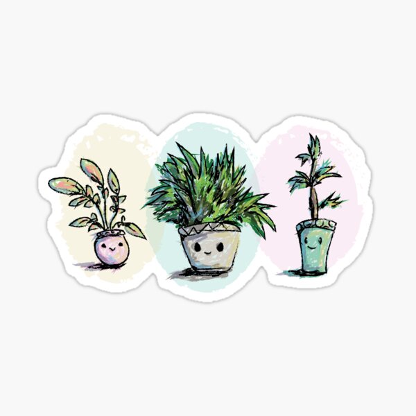 "Happy plants" Sticker for Sale by Lalingla | Redbubble