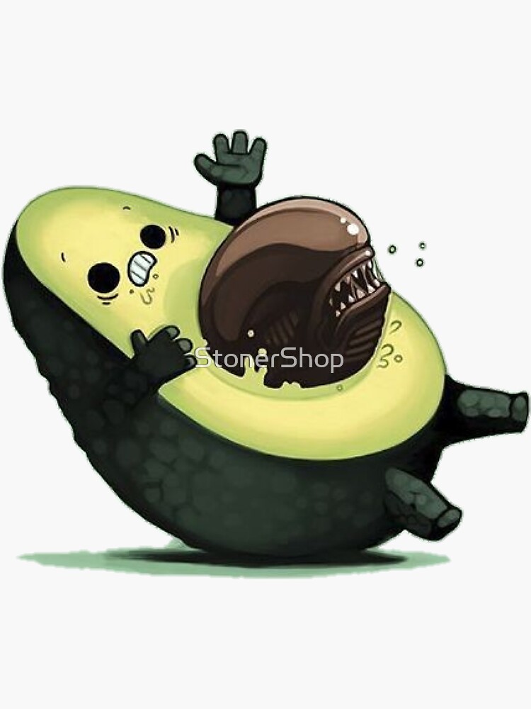 "Avocado Alien" Sticker for Sale by StonerShop | Redbubble
