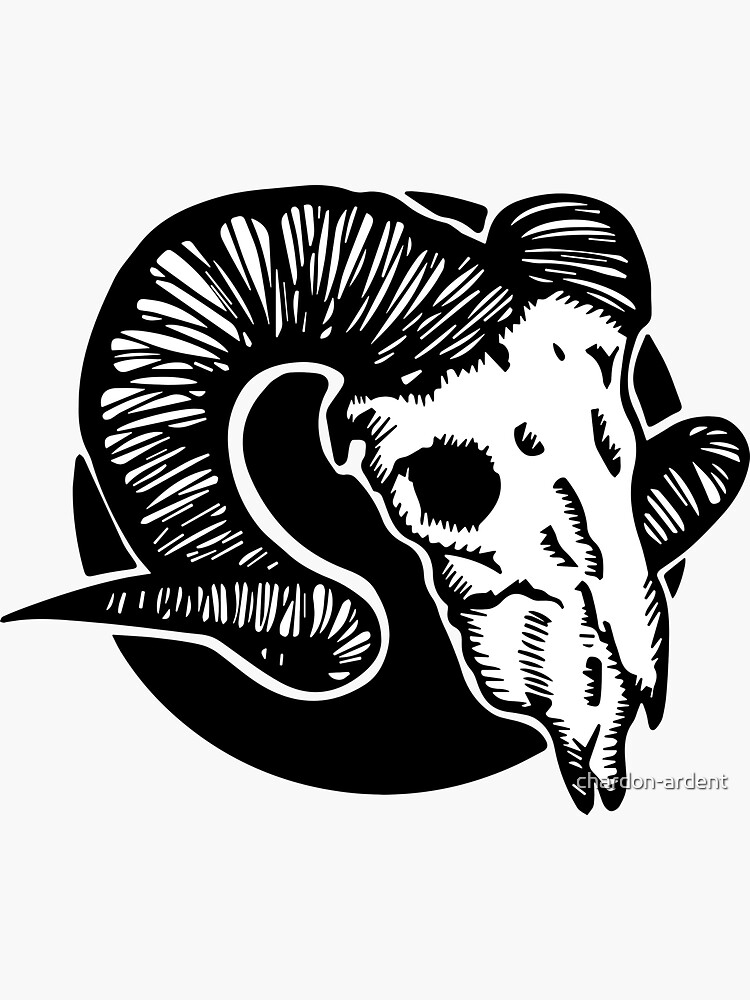 "Ram skull" Sticker for Sale by chardon-ardent | Redbubble