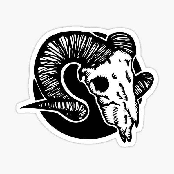 "Ram skull" Sticker for Sale by chardon-ardent | Redbubble