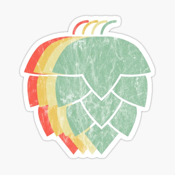"Retro Hops Vintage Colors" Sticker by Byfab | Redbubble