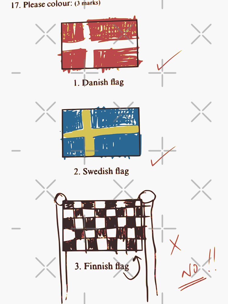 "Finnish flag" Sticker for Sale by purpletwinturbo | Redbubble