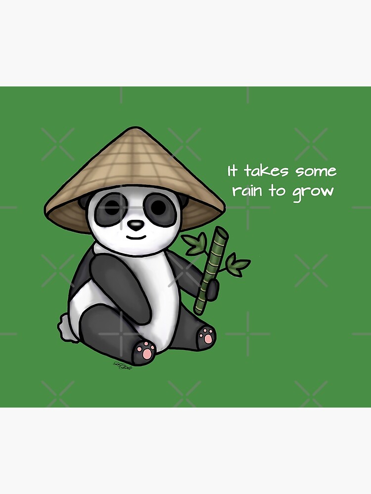 "Cute Motivational Panda With An Asian Conical Hat" Poster by auristela ...