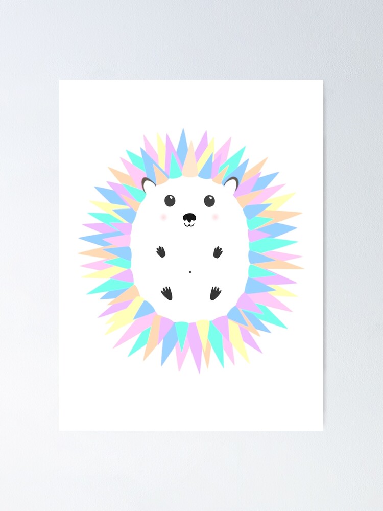"Cute Kawaii soft pastel rainbow hedgehog - customizable with name ...