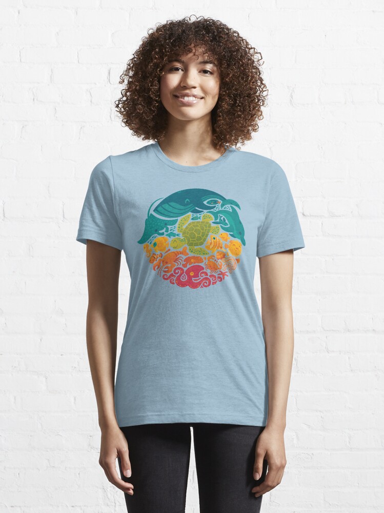 "Aquatic Rainbow (light blue)" T-shirt for Sale by Waynem79 | Redbubble ...