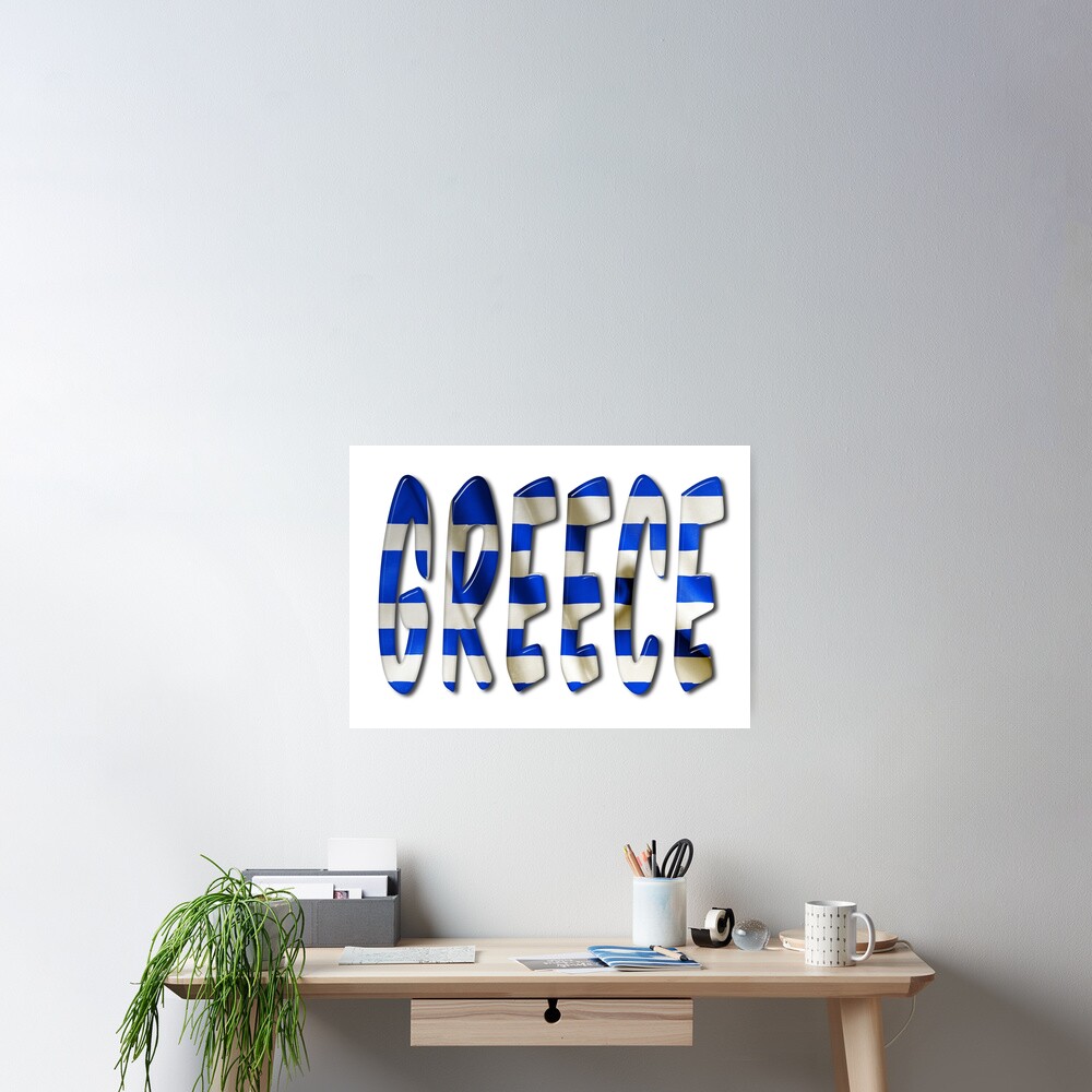 "Greece Word With Flag Texture" Poster for Sale by MarkUK97 | Redbubble