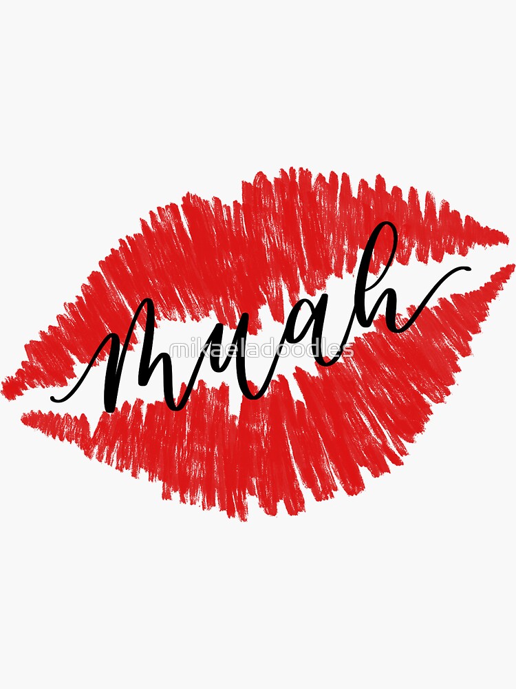 "*muah*" Sticker by mikaeladoodles | Redbubble