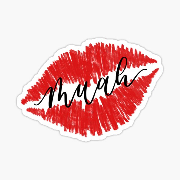 "*muah*" Sticker by mikaeladoodles | Redbubble