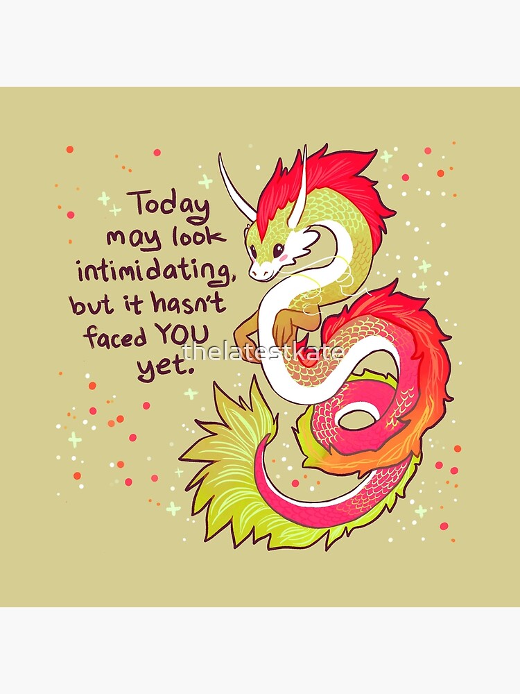 ""Today May Look Intimidating" Encouraging Chinese Dragon" Art Board ...