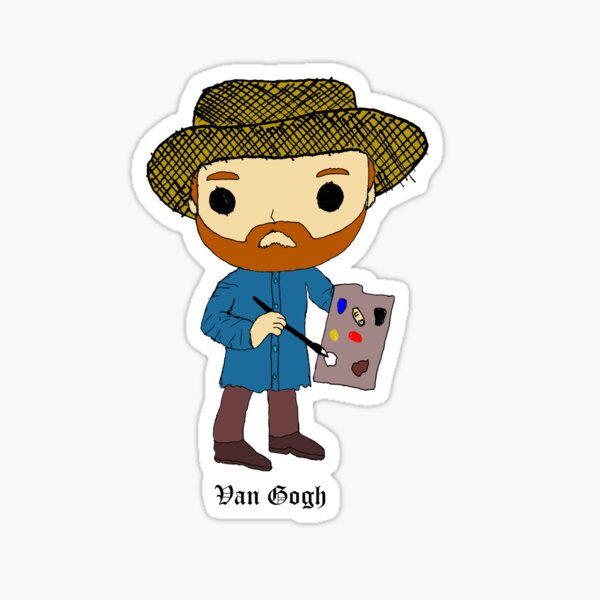 Vincent Van Gogh Cartoon Sticker For Sale By Jhsells98 Redbubble