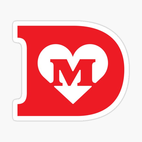 "D Heart M logo" Sticker by drawbey | Redbubble