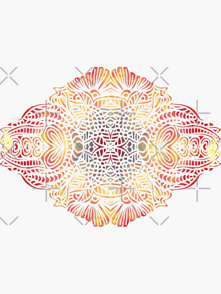 "Orange Zentangle" Sticker by artlovepassion | Redbubble