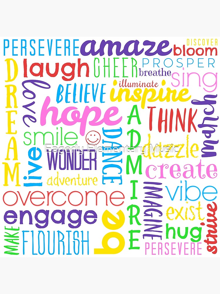 "Rainbow Positivity Wordle" Poster for Sale by Eagerly Elementary Music ...