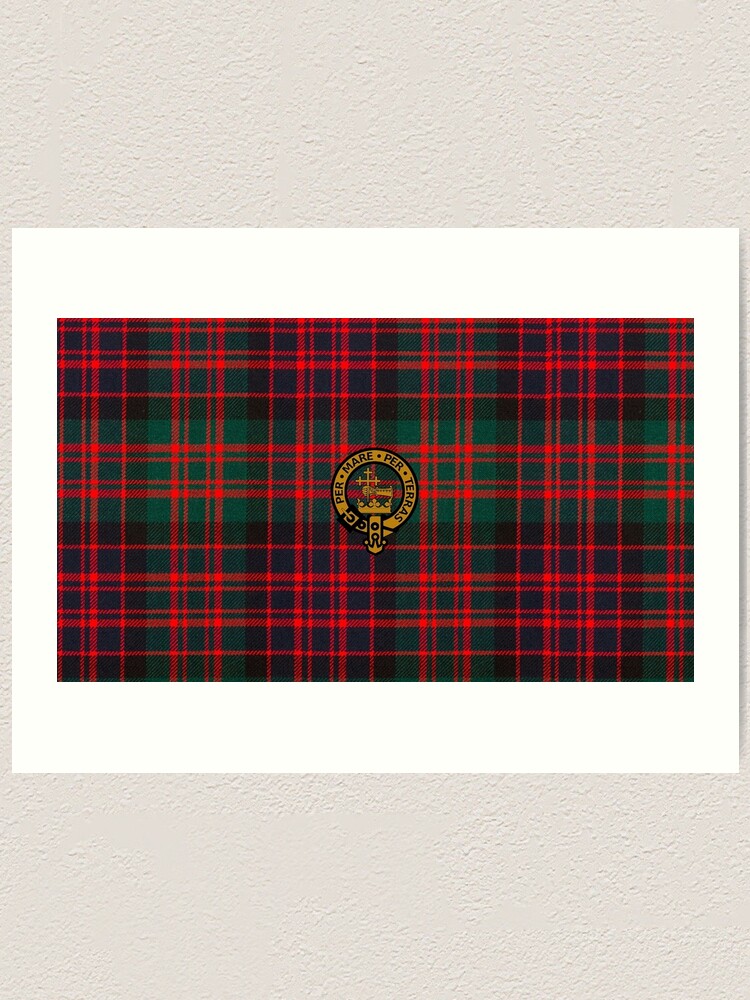 "Modern MacDonald Clan Tartan with MacDonald Clan Crest" Art Print by ...