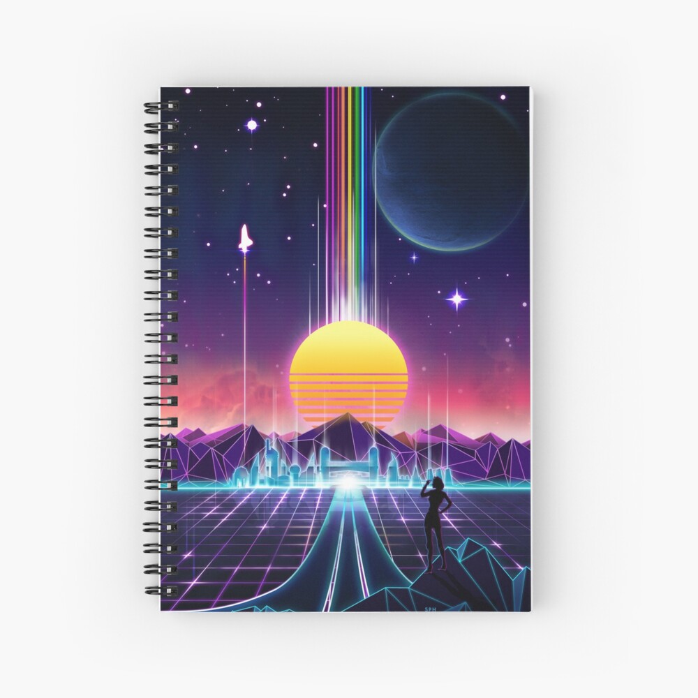 "Neon Sunrise" Spiral Notebook for Sale by forge22 | Redbubble