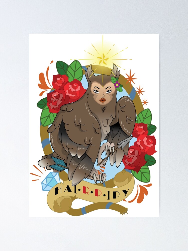 "Happy Harpy" Poster for Sale by ManuMegg | Redbubble