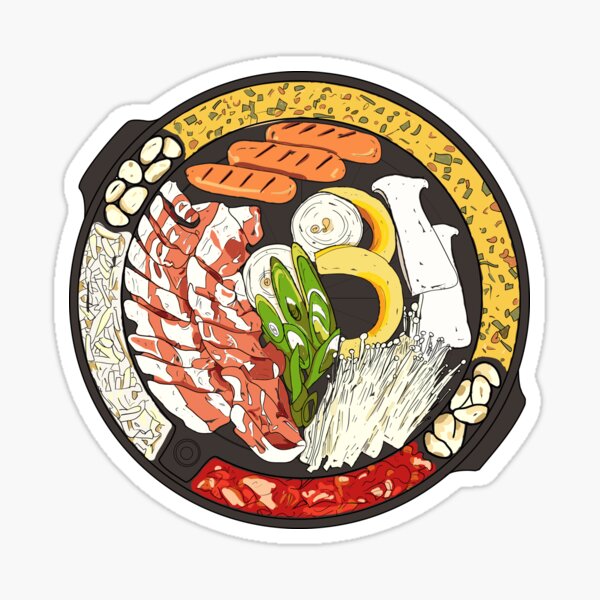 "Delicious Samgyeopsal" Sticker for Sale by milesoftheocean | Redbubble