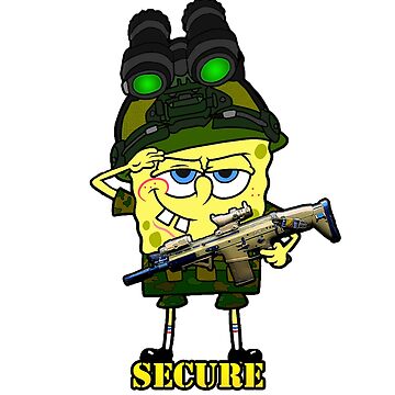 "Tactical Spongebob Tee" Sticker for Sale by AIRSOFT EDIT APPAREL ...