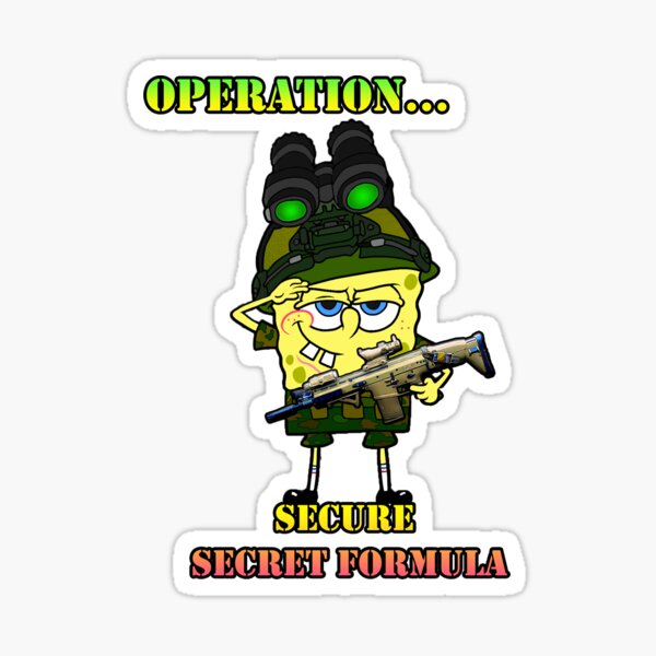 "Tactical Spongebob Tee" Sticker for Sale by AIRSOFT EDIT APPAREL ...