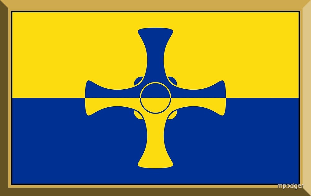 "County Durham Flag Gifts, Stickers & Products (GF)" by mpodger | Redbubble