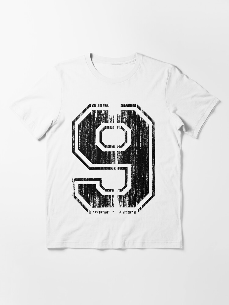"Bold Distressed Sports Number 9" T-shirt by adamcampen | Redbubble ...