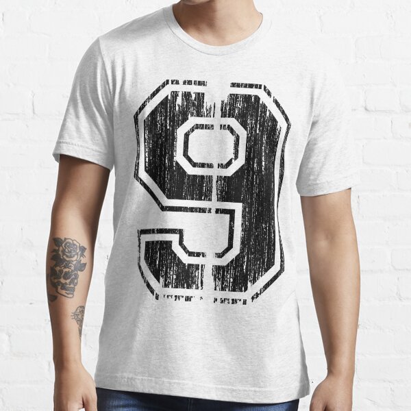 "Bold Distressed Sports Number 9" T-shirt by adamcampen | Redbubble ...