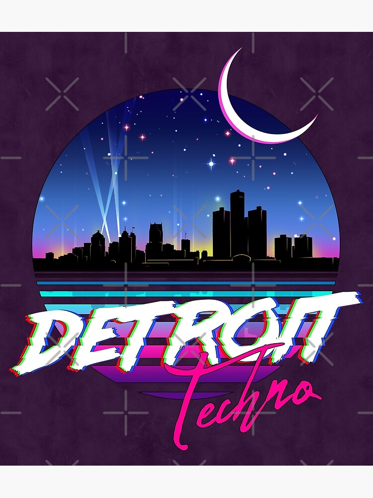 "DETROIT TECHNO - Retro 80s Design" Canvas Print by forge22 | Redbubble