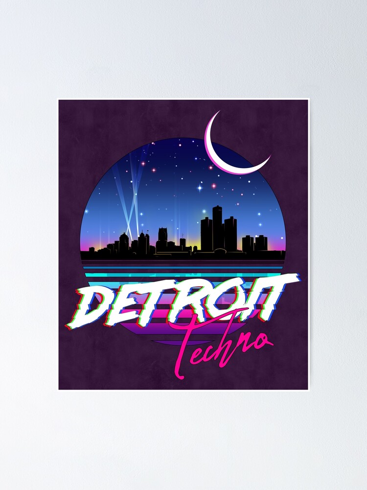 "DETROIT TECHNO - Retro 80s Design" Poster for Sale by forge22 | Redbubble