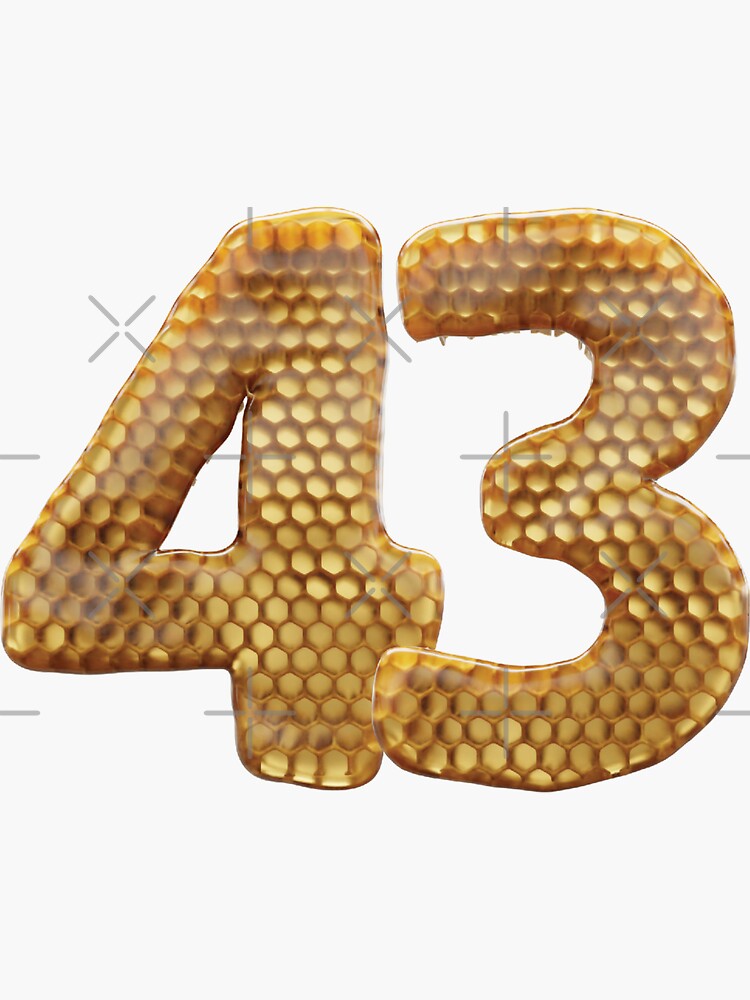 "43 Number 3d Honey Numbers Font" Sticker for Sale by HelloFromAja ...