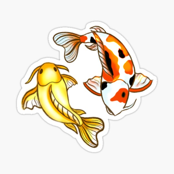 "Koi Fish Yuki and Haku" Sticker by HaylsIllustrate | Redbubble